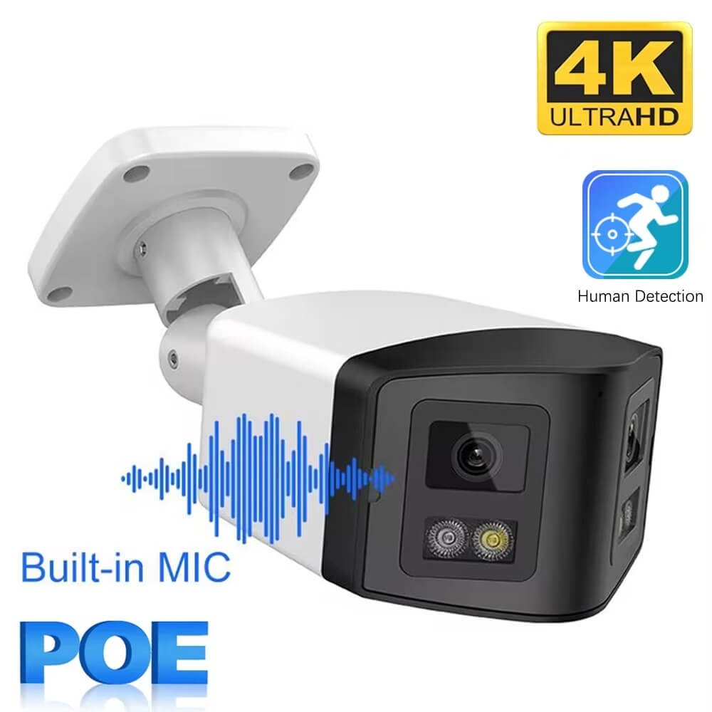 SNOSECURE 4K 8MP 170° Panoramic PoE IP Camera | ColorVu & Two-Way Audio